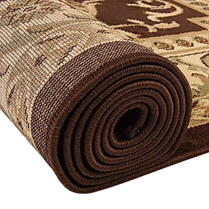 Unique Loom Versailles Collection Traditional Classic Medallion Floral Motif Area Rug (6' 0 x 6' 0 Round, Brown/ Ivory)