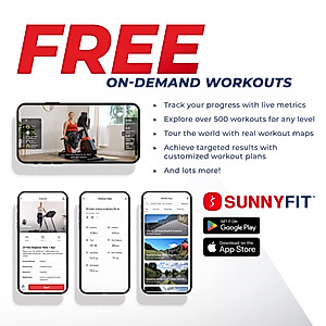 Sunny Health & Fitness Elite Recumbent Cross Trainer & Elliptical Machine with 12-Level Magnetic Resistance, Easy Adjust Seat & Exclusive SunnyFit® App Enhanced Bluetooth Connectivity - SF-RBE420049