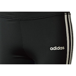 adidas Girls' Performance Tight Three Stripe Leggings - L - Black/White