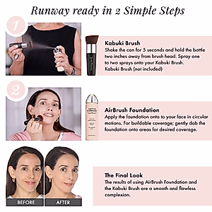 Jerome Alexander MagicMinerals AirBrush Foundation, Spray Makeup with Skincare Active Ingredients, Ultra-Light, Buildable, Full Coverage Formula (Bright Light)