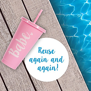 Bride & Babe Bachelorette Cups for Bachelorette Party [6 Pack] | Bachelorette Party Supplies | Bachelorette Party Cups | Bride Cup & Bridesmaids Cups | Bridal Party Cups | Bridesmaid Tumbler Set of 6