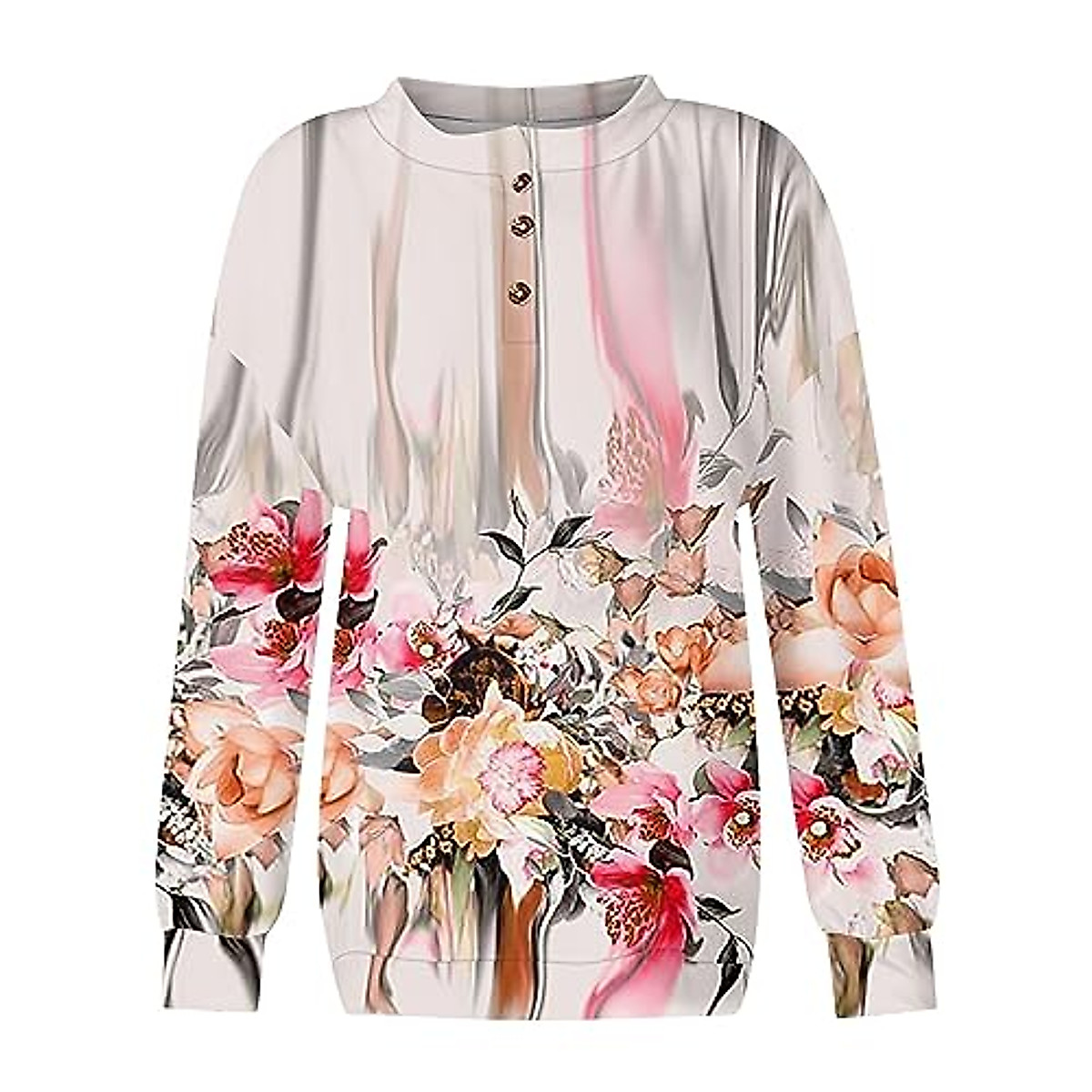 Womens Long Sleeve Shirts Crewneck Botton Down Pullover Color Block Fall Blouse Womens Graphic Sweatshirts Womens Tops Dressy Casual Fall Tops for Women 2023 Trendy Business Casual Tops for Women