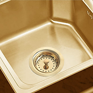 Talea 3-1/2 inch Golden Kitchen Sink Basket Filter Stainless Steel QS218C005