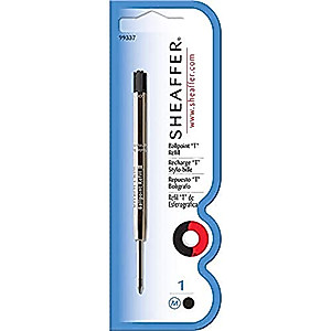 Sheaffer Ballpoint Refill"T" Style - Black Medium Blister Card (fits Sagaris, Taranis & Stylus)