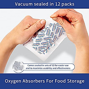 oxygen absorbers for food storage 500cc 120 PCS (10x PCS of 12) o2 absorbers food grade oxygen absorbers for Mylar Bags, Canning, Flour, Wheat,Freeze Dried Foods and Preserved Foods Long Term Storage