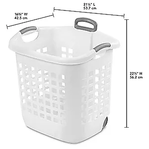 Sterilite 12248004 Laundry Basket, 62 L, White, Pack of 4