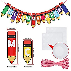 Welcome Back Party Decorations, Multicolour Pencil Banner Welcome Back Banner for Back to School Party Decorations, Teacher Banner Classroom