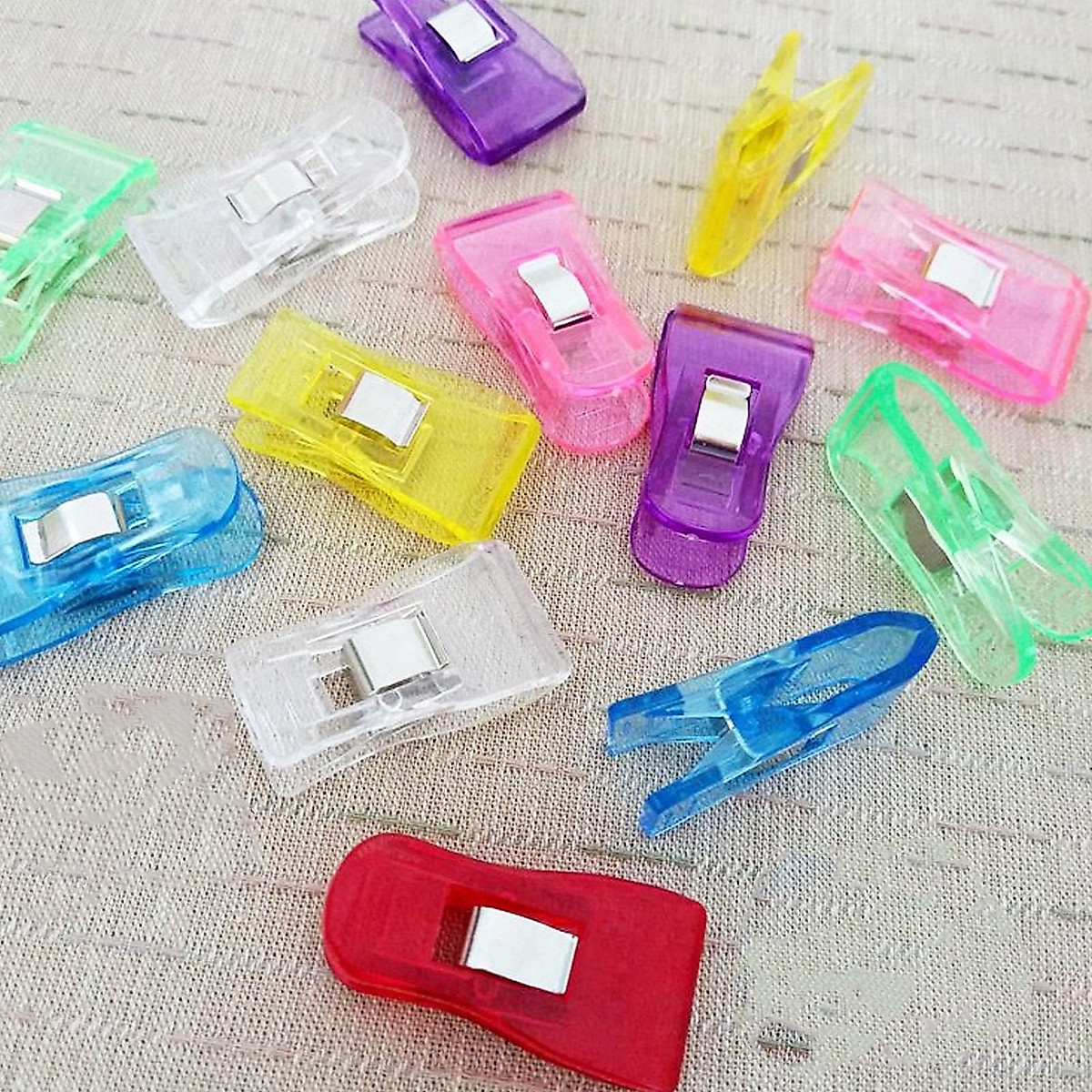 100 Pieces Multifunction Clips, Colorful Transparent Plastic Flat Tail Clip Set, Mini Transparent Plastic Clear Clips, Photo Clips, Clothespins Clip