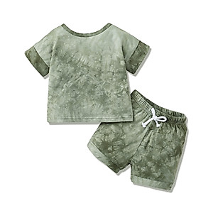 ZOEREA Toddler Baby Boy Clothes Tie Dye Outfits 6M-4T Infant Kid Short Sleeve T-Shirt + Short Pants Boy Summer Clothes Sets