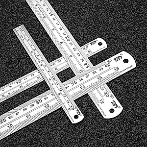 Ruler Metal Stainless Steel Ruler Straight Edge Measuring Tool Set of 4(6/8/12/16 inch)