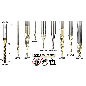 Amana Tool - 46292-U CNC 2D & 3D Carving Flat Bottom x 0.10 Deg Angle x 1/8 Dia x 1-3/32