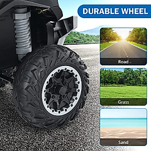 INFANS Kids Ride on ATV, 12V 4 Wheeler Quad Toy Vehicle with Music, Horn, High Low Speeds, LED Lights, Electric Ride On Toy, Battery Powered Wheels Car for Kids Over 3 Years Old (Black)