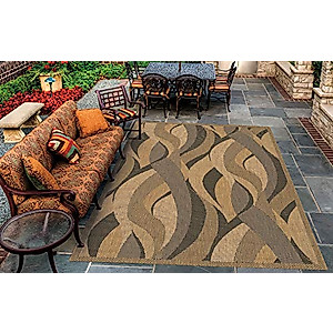 Couristan Recife Seagrass Indoor/Outdoor Area Rug, 7'6", Natural-Black