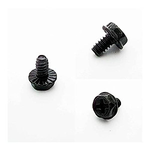 LBRTPTR Knurled Screw 25pcs PC Case Power Supply PSU Hard Drive Motherboard Phillips Hex Flange Washer Head Mounting Screw 6#-32x6mm DIY Computer B Knurled Screw (Color : Black)