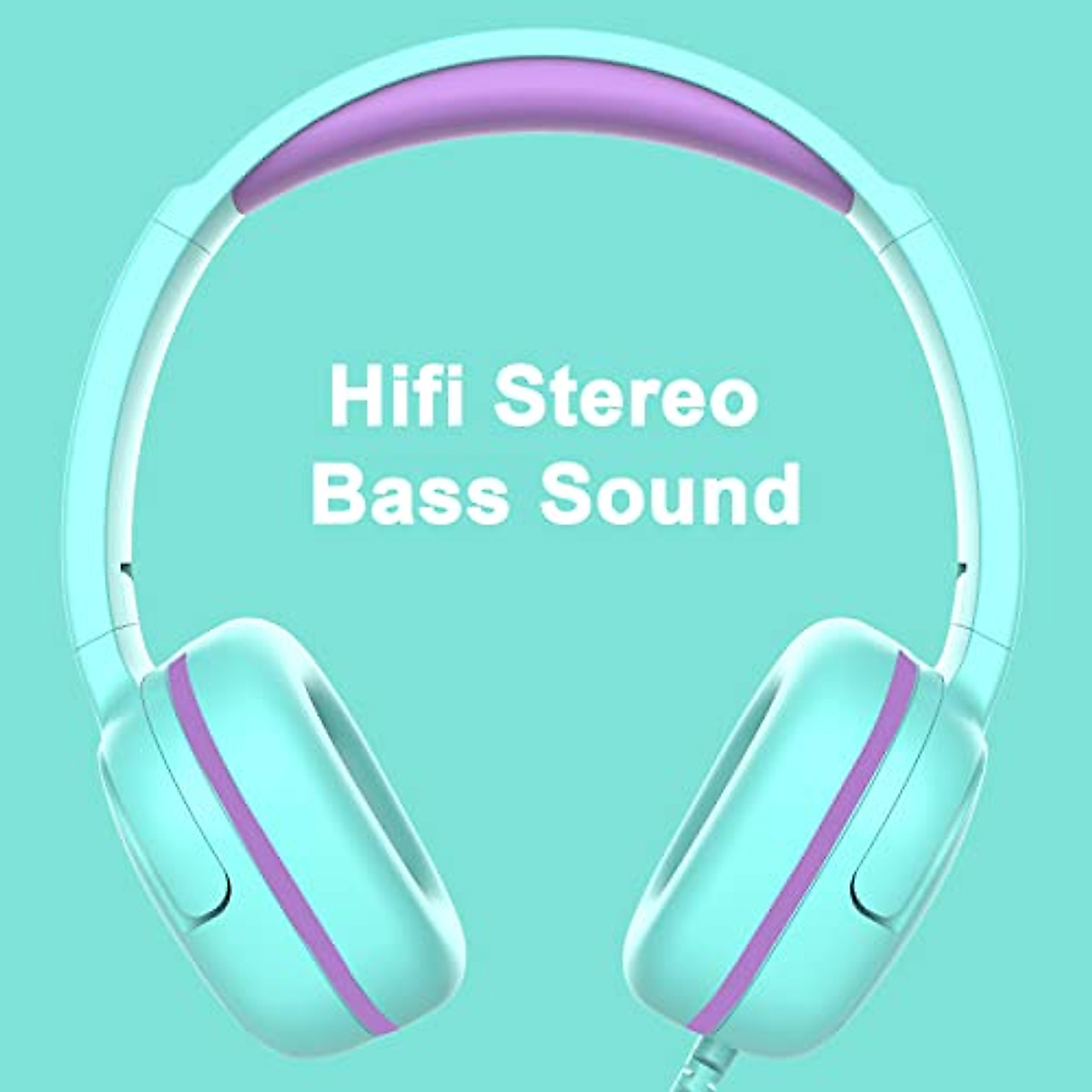 IMYB V3 Kids Headphones Wired, Toddler Headphones for Kids Boys Girls Children, Foldable Over Ear Headphones 3.5mm Jack Headset for School Travel Phone Pad PC Tablet (Green)