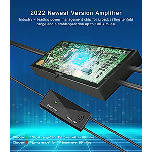 TV Antenna, HDTV Indoor Digital TV Antenna 130 Miles Range Support 4K HD Free Local Channels and All Television -10ft High Performance Coax Cable