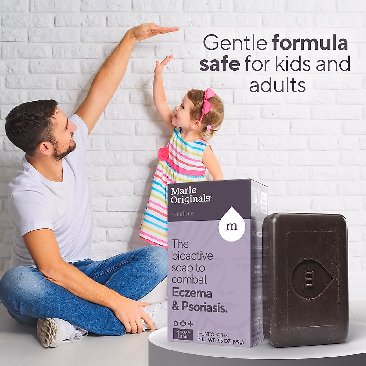 Marie Originals Eczema Face Soap Body Wash Bar – All Natural Psoriasis, Dermatitis Treatment for Dry Itchy Flaky Skin Relief – Gentle Detoxifying, Healing, Anti-Itch, Cleansing Skincare (Pack of 1)