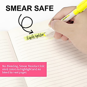 ZEYAR Highlighters, Pastel Colors Dual Tips Marker Pen, Chisel and Fine Tips, 6 Macaron Colors, Water Based, Assorted Colors, Quick Dry (6 Macaron Colors)