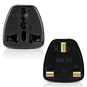 MMOBIEL Heavy Duty UK Travel Adaptor Electric Plug 3 Pin to Any Country Electric Shaver Razor Toothbrush Travel Adaptor Plug Socket Converter 3 to Any - UK Hong Kong Ireland UAE