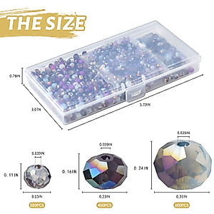 KINGSHINE 1000pcs 4/6/8mm Purple Color Briolette Crystal Glass Beads for Jewelry Making Supply,Round Rondelle Faceted Spacer Beads,Crystal Beads for Bracelets Necklaces DIY Crafts