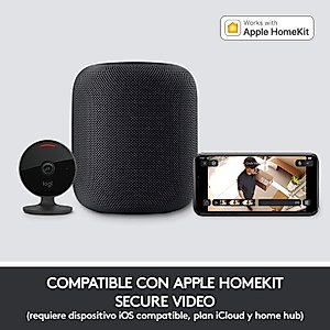 Logitech Circle View Weatherproof Wired Home Security Camera with Logitech TrueView Video, 180° Wide Angle, 1080p HD, Night Vision, 2-Way Audio, Tilt Encrypted, Apple HomeKit Secure Video (Renewed)