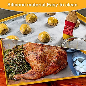 Vesici Set of 8 Silicone Dehydrator Sheets 12.2 x 10.2 Inch, Non Stick Dryer Mats with Edge High Temperature Resistance Fruit Trays Reusable Dehydrator Trays for Fruits Meat Vegetables Herbs(Orange)