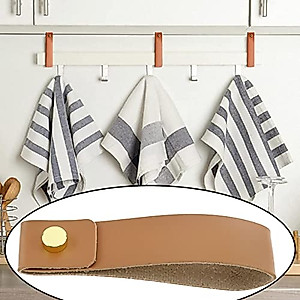 Haidong 4pcs Leather Wall Hanging Sling,Artificial Leather Straps,Wall-Mounted Leather Hook Suitable for Bathroom, Kitchen and Bedroom Walls.