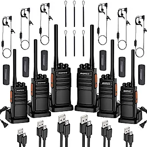 Baofeng BF-888S Plus Walkie-talkies Rechargeable Fast USB charging Two Way Radio (Pack of 6)
