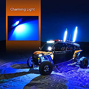 Nilight LED Rock Light 4PCS Blue Light Pods Waterproof Under Body Wheel Well Light Exterior Interior Lights for Car Truck Pickups ATV UTV SUV Motorcycle Boat, 2 Years Warranty