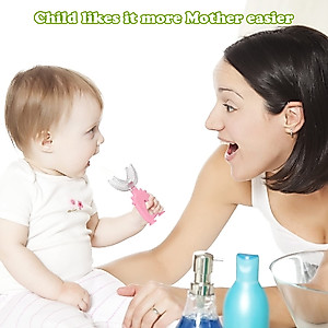 Qinerle 4 PCS U-Shaped Toothbrush Kids, Toddler Toothbrush with Food Grade Soft Silicone Brush Head, Manual Training Tooth Brush, 360° Oral Teeth Cleaning Design for Kids Age 6-12