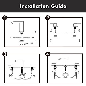CEINOL Waterfall Bathroom Faucet Matte Black, Bathroom Sink Faucet 3 Hole, Widespread Bathroom Faucet Set with Pop Up Drain and Hose