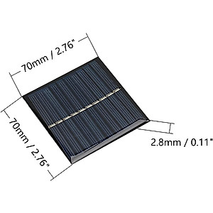 Bettomshin 5Pcs 5V 0.7W Mini Solar Panels Cells, Polycrystalline Solar Cells Micro Solar Panel Module for Light Electric Toys Solar Battery Charger DIY Solar Syatem Kits (2.76" x 2.76"/70mm x 70mm)