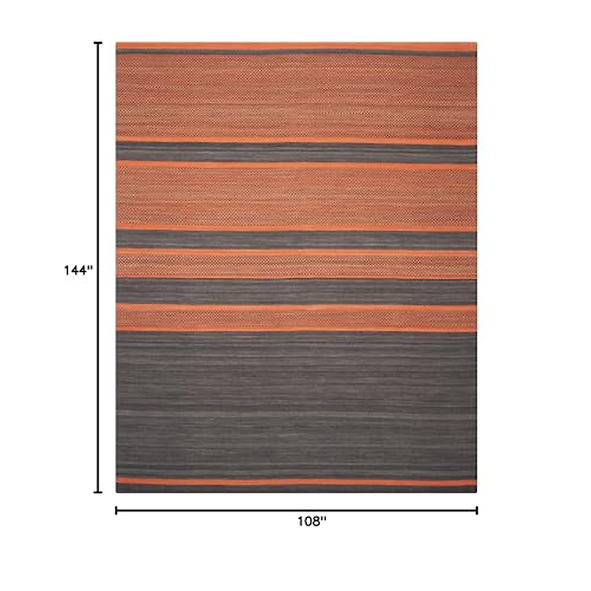 SAFAVIEH Kilim Collection Area Rug - 9' x 12', Dark Grey & Orange, Handmade Flat Weave Wool, Ideal for High Traffic Areas in Living Room, Bedroom (KLM952C)