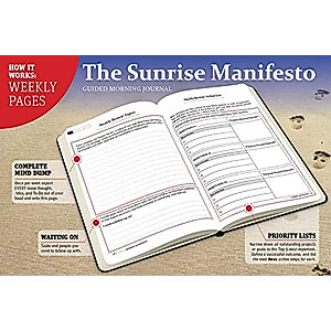 SaltWrap The Sunrise Manifesto Guided Morning Journal (Brown) - Minimalist Morning Pages for Gratitude, Productivity, and Focus
