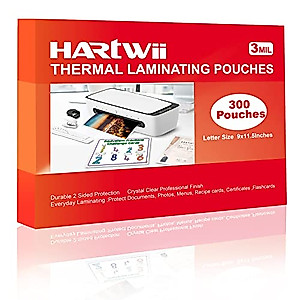 Hartwii 300 Pack 3mil Laminating Sheets 9x11.5 inches and 220 Pack 5mil Laminating Pouches,Hold 8.5x11 inches,Lamination Sheets Paper for Laminator Round Corner Letter Size