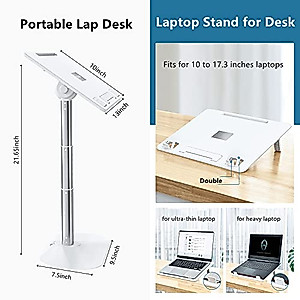 SOARCHICK Laptop Stand for Lap Portable Lap Desk for Kids Adults Height Angle Adjustable Ergonomics Computer Stand Book Holder Laptop Riser Mount Small Lap Tray Table for Bed Car Floor Sofa Couch Seat