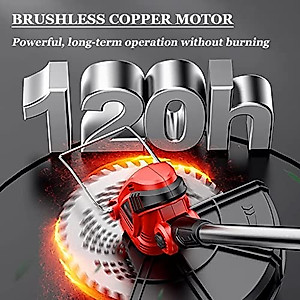 Handheld Grass Trimmer Cordless Household Rechargeable Lawn Mower Outdoor Electric Weeder Multifunctional Cleaning Equipment for Gardening (Size : Battery*2)