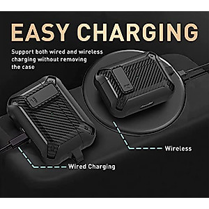 Olytop for Airpods Pro 2 Gen/Pro Case Lock with Cleaner kit&Replacement Ear Tips(S/M/L), Rugged AirPod Pro 2nd/1st Generation Protective Cover for iPod Pro 2019/2022 with Keychain, Black