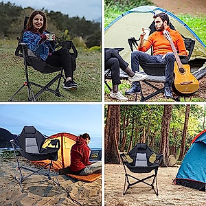 WGOS Beach Chair, Beach Chair and Umbrella, Backpack Beach Chair Beach Chair for Adults with Umbrella and Cooler+Hammock Camping Chair, Swing Chair, Swing Camping Chair, Adjustable Back Portable