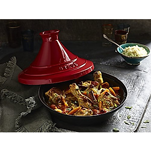 STAUB Tagine 28 cm Cast Iron Tajine, 28cm, Cherry