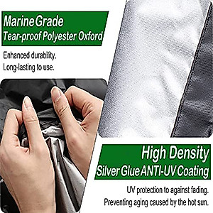 Riding Lawn Mower Cover, Heavy Duty 420D Oxford Outdoor Tractor Cover Waterproof UV Protection Lawn Mower Cover Fit Decks up to 54" with Drawstring and Storage Bag(72"L X 54"W X 46"H)