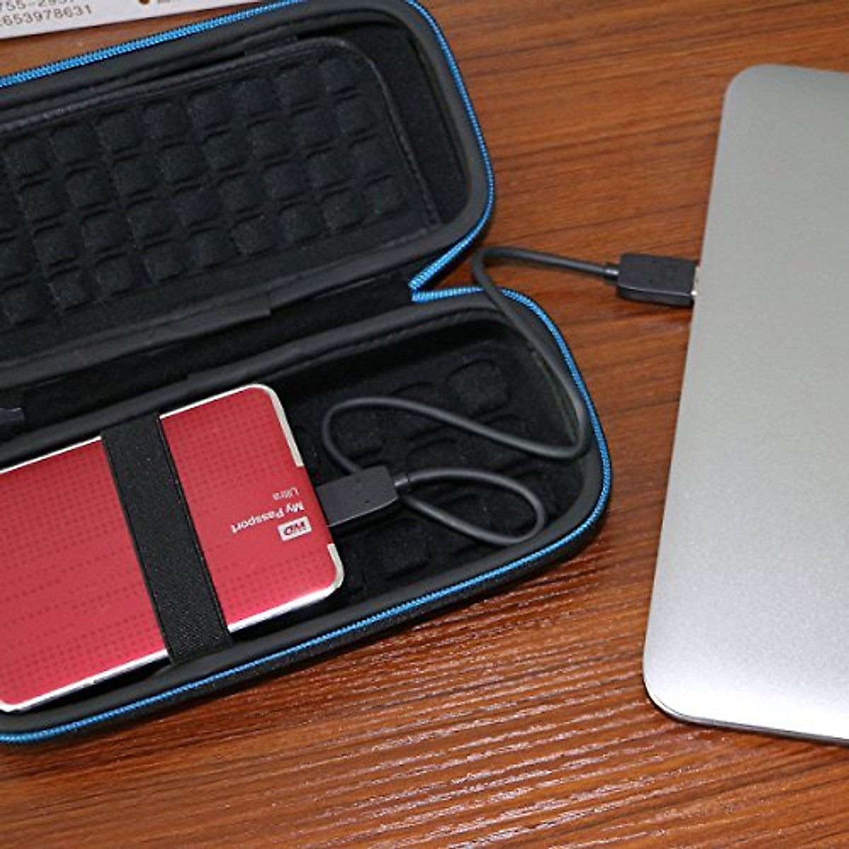 Baval Hard Carrying Case Replacement for Western Digital Seagate Expansion Toshiba Canvio My Passport Elements Portable Hard Drive Game Drive 1TB 2TB 3TB 4TB 5TB,Black