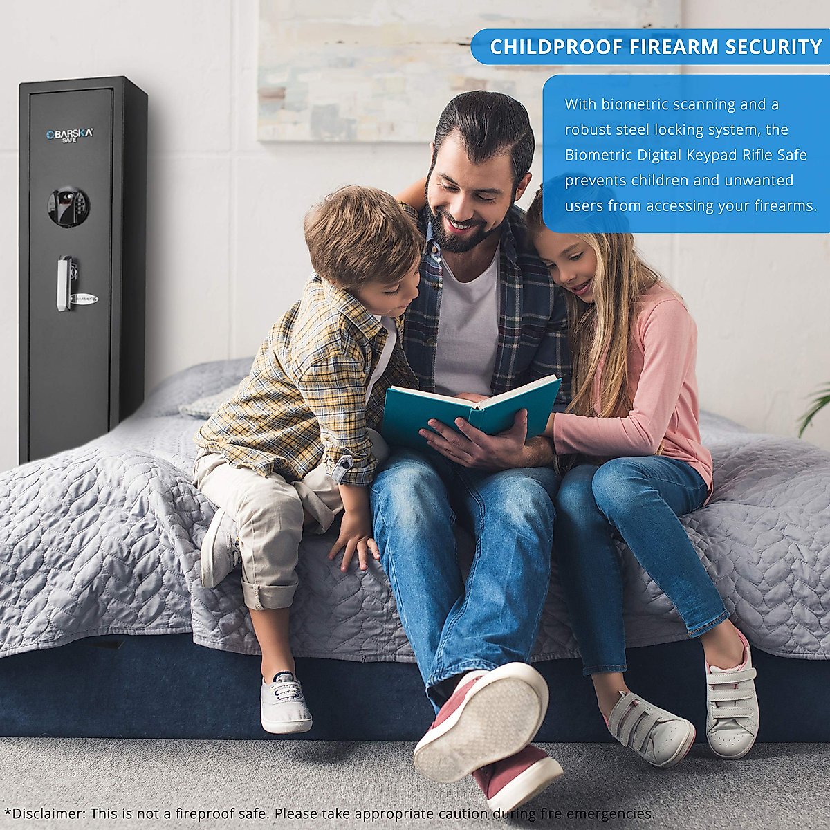 Barska Quick and Easy Dual Access Digital Biometric Fingerprint & Keypad Code Rifle Firearm and Long Gun Safe for Home - 11 Position