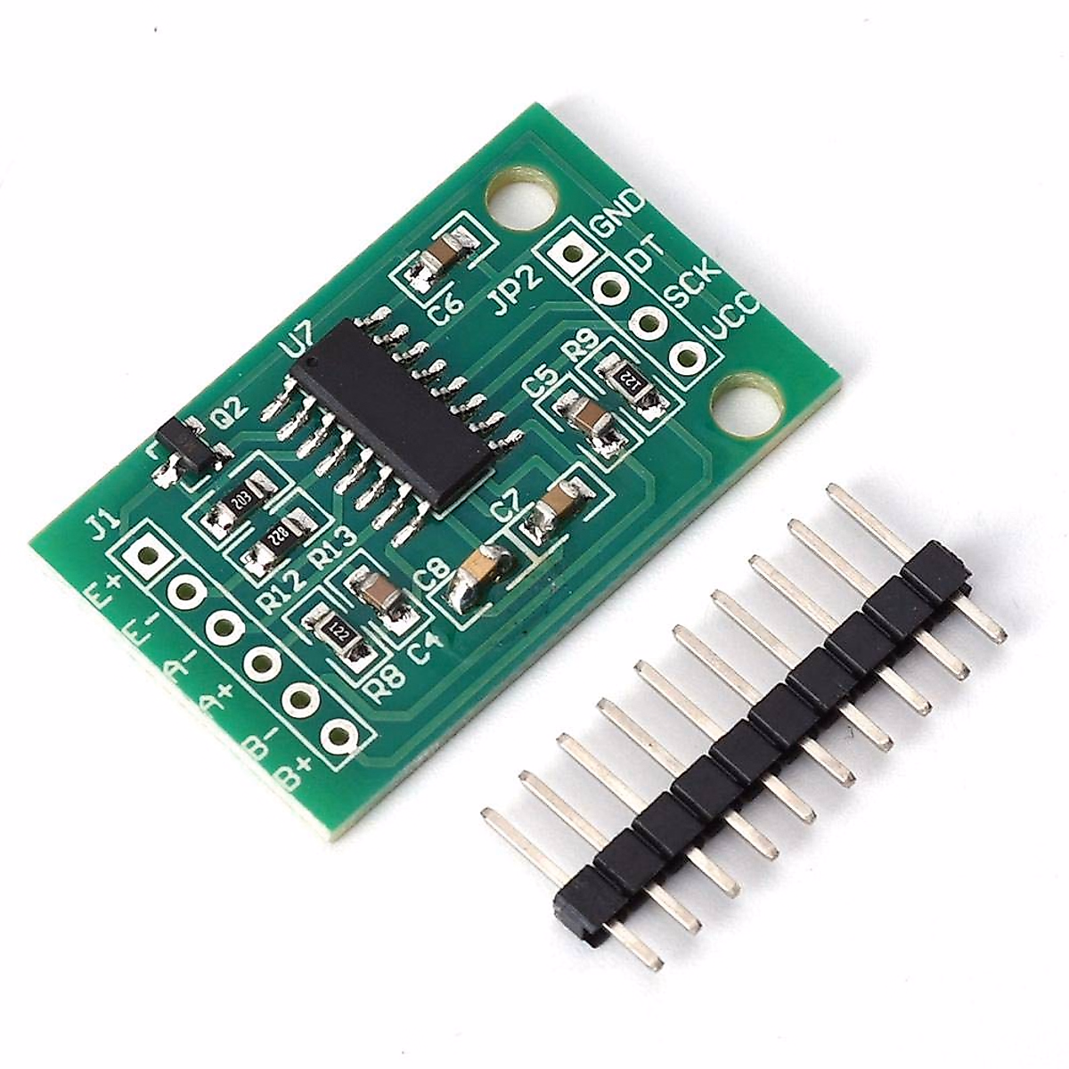 Load Cell Amplifier, 5Pcs HX711 Dual-Channel 24 Bit Weight Weighing Load Cell Conversion Module Accessory with Pin Header, Pressure Sensor