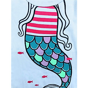 LitBud Girls Kids Chirstmas Mermaid Pajamas Sleepwears 2pcs Long Sleeves Pjs Nightwear Tops + Pants Sets for Girls Toddler Size 4-5 Years 5T Thanksgiving Gift