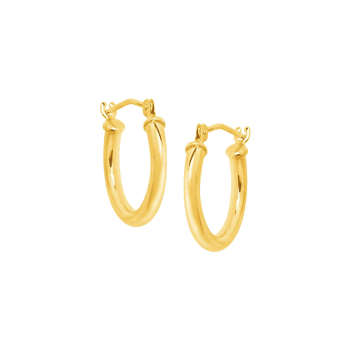 Welry Round Tube Hoop Earrings for Women, Simply Gold Collection, 14K Yellow Gold, Jewelry Gift Idea, 15mm