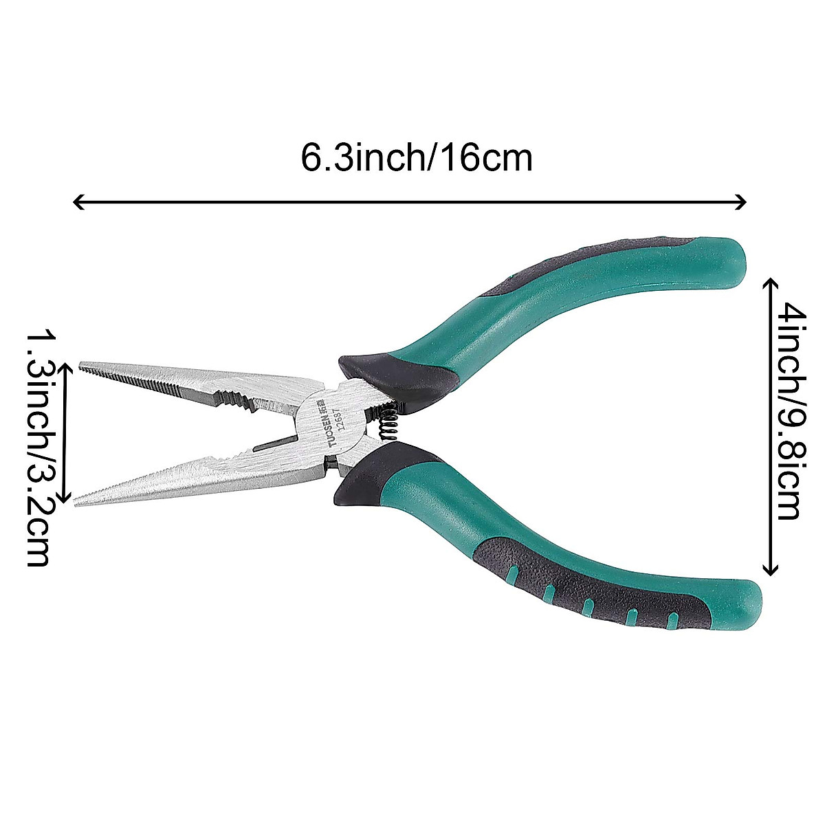ZEONHEI 12 PCS 6.5 Inch Spring Needle Nose Pliers, Heavy Duty Steel Nose Side Cutting Pliers Nonslip Rubber Handle Wire Cutter for Crimping Looping Shearing