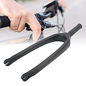 Uxsiya Road Bike Front Fork, 20 Inch 4.37in Top Tube Stable Professional Lightweight Mountain Bike Fork 3K Matte for Folding Bike