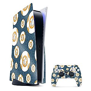 MightySkins Glossy Glitter Skin Compatible With PS5 / Playstation 5 Bundle - Mini Galaxy Bots | Protective, Durable High-Gloss Glitter Finish | Easy To Apply and Change Styles | Made in The USA