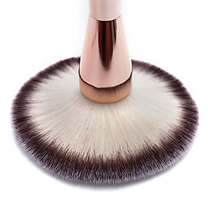 RN BEAUTY Makeup Brushes Large Powder Brush Foundation Blush Bronzer Contour Face Blender Mineral Blending Buffing Cosmetics Kabuki Full Coverage (Rose Gold/Black) 1 Count (Pack of 1)